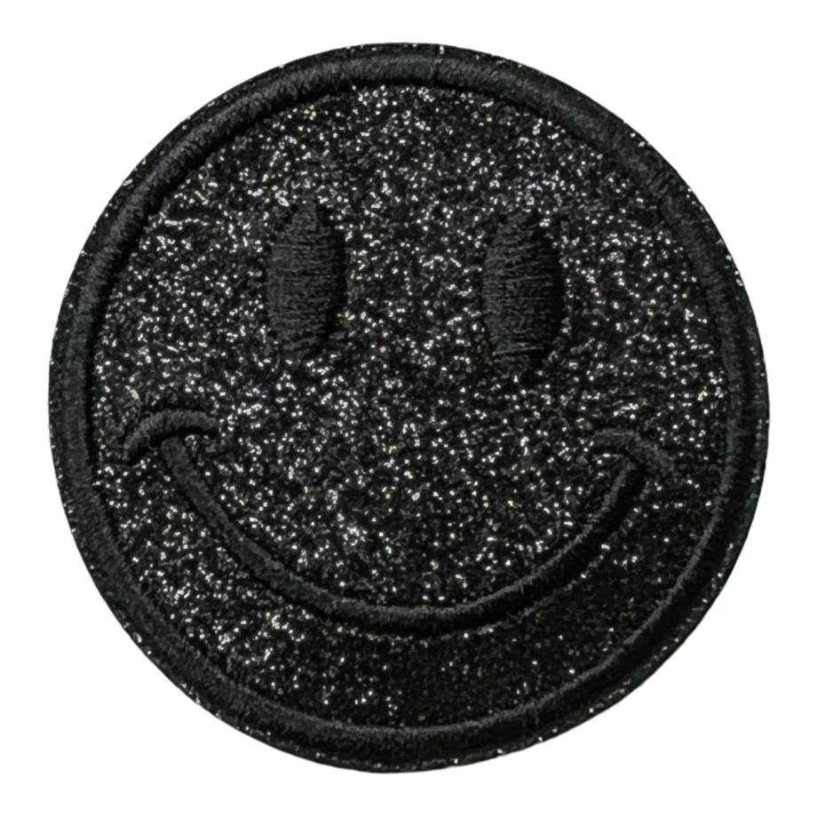 Sticker Glitzer Smiley Schwarz – milux